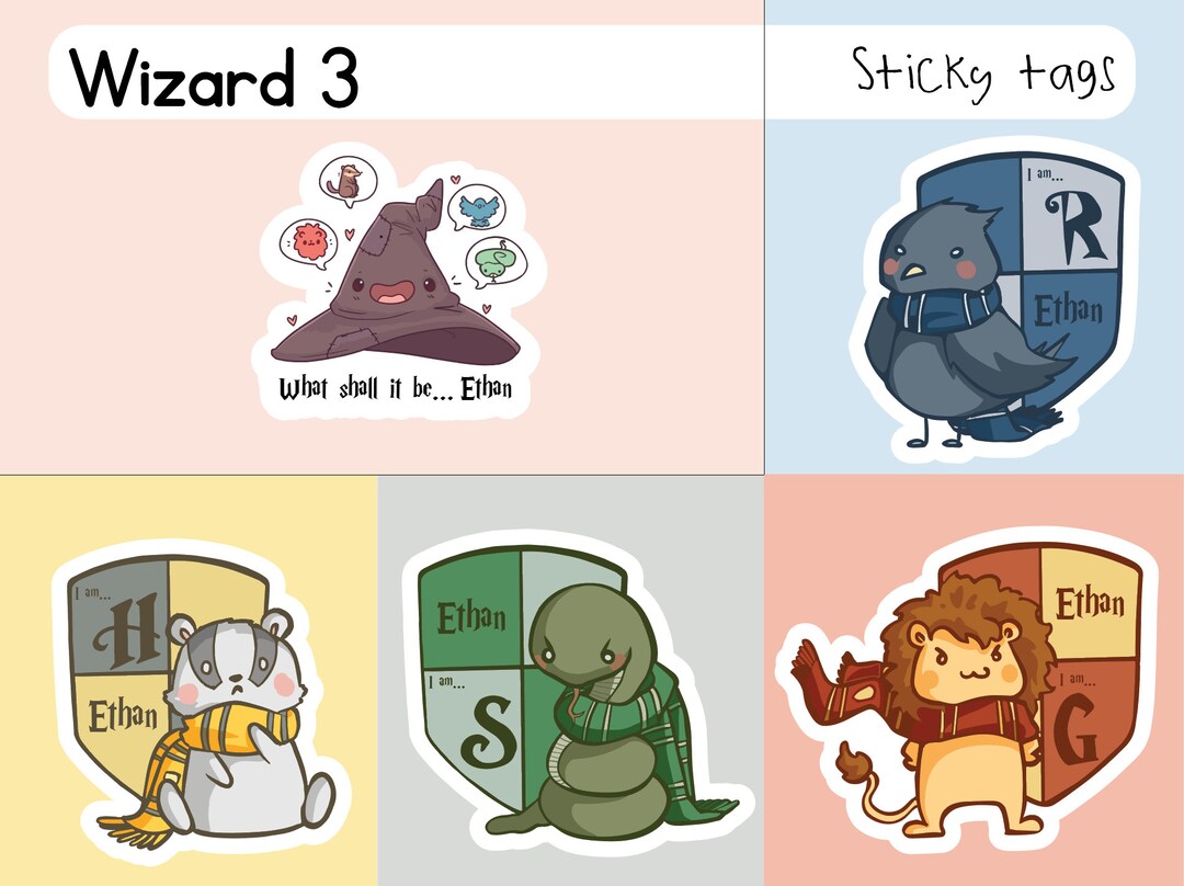 Magical Wizard Name Sticker - Personalized Name Vinyl Decal ...