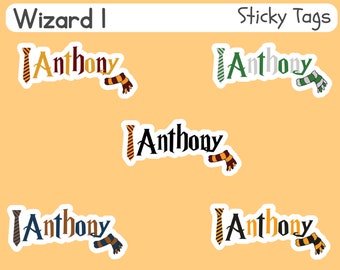 Magical Wizard Name Sticker - Personalized Name Vinyl Decal ...