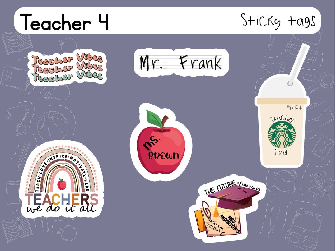 Custom Back-to-school Sticker Set • Teacher Appreciation Bundle ...