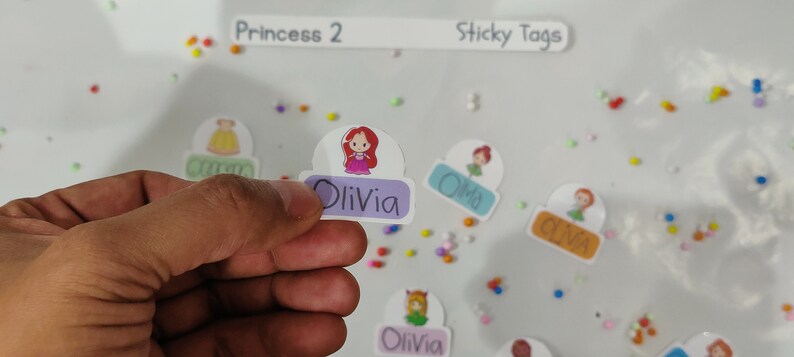 Princess Die Cut Name Stickers Kids Name Tags Daycare - Etsy