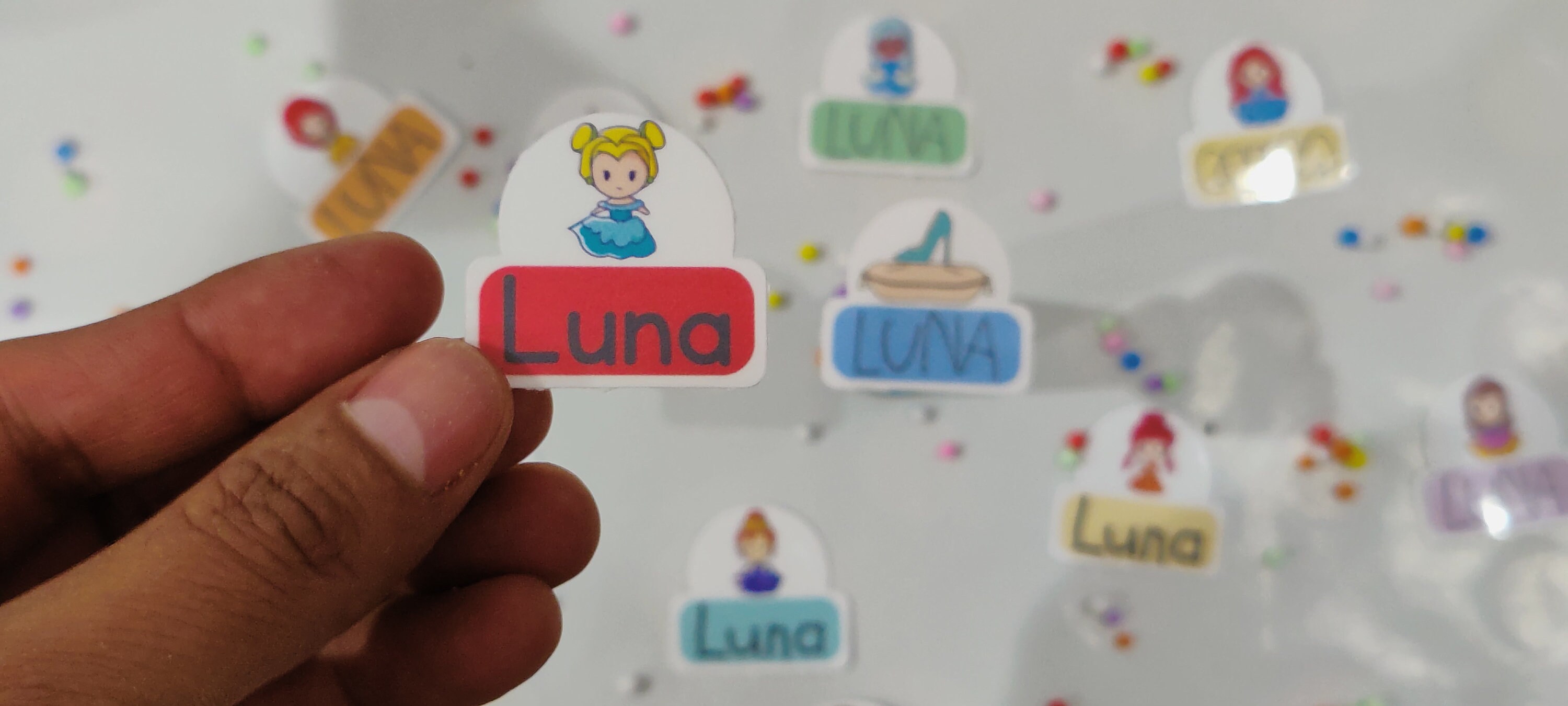 Personalized Princess Die Cut Name Stickers - Kids Name Tags - Daycare ...