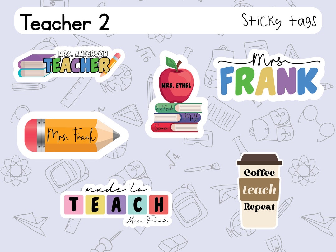 Teacher Appreciation Bundle • Personalized Sticker Pack for Teachers ...