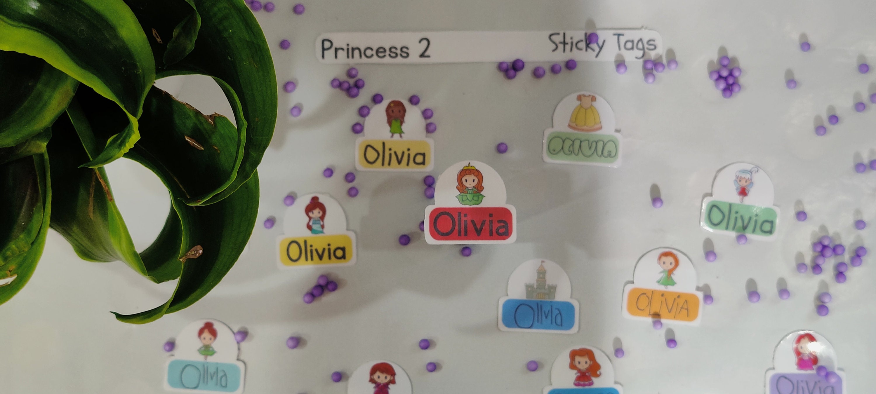 Princess Die Cut Name Stickers - Kids Name Tags - Daycare Labels ...