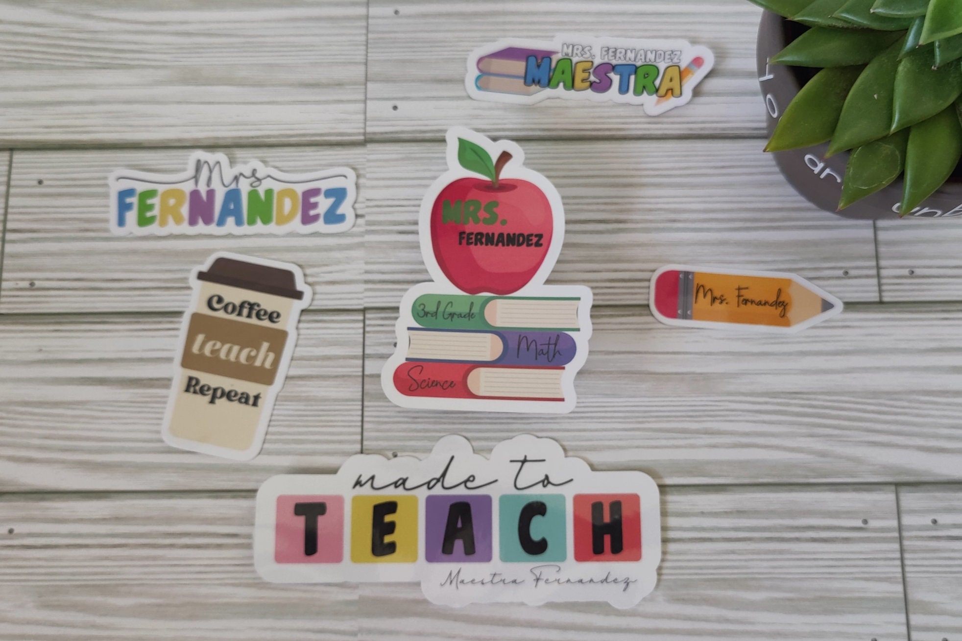 Custom Back-to-school Sticker Set Teacher Appreciation Bundle Sticker ...