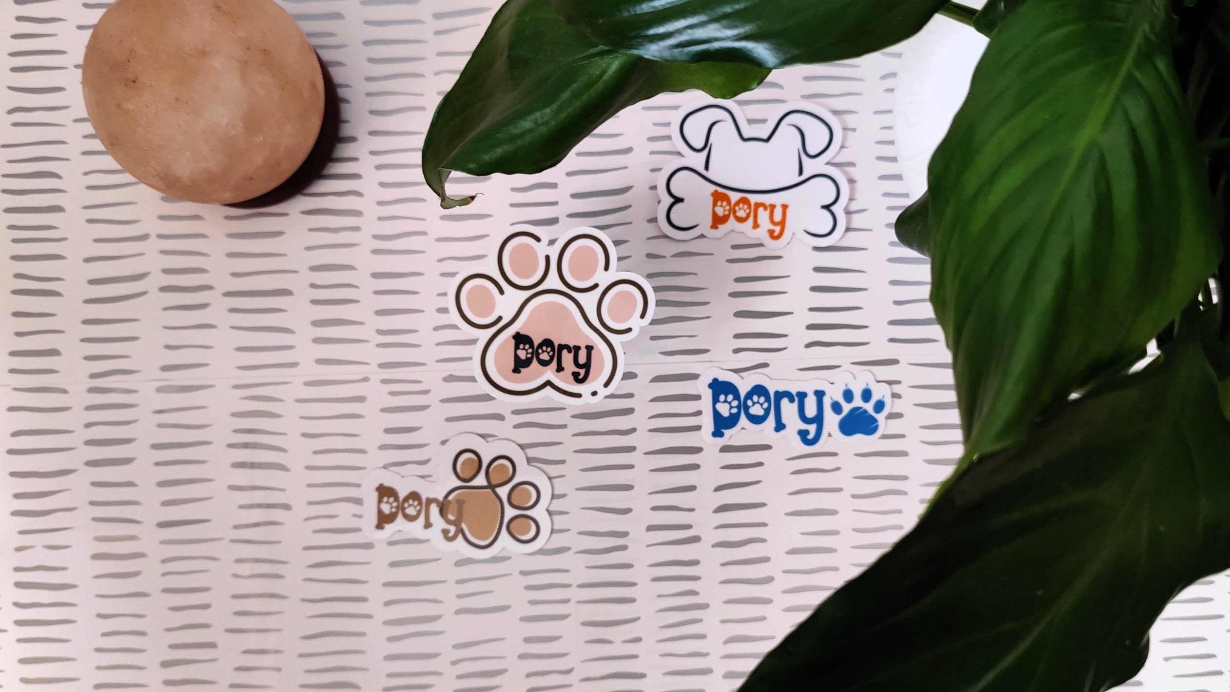 Personalized Pet Name Label Vinyl Sticker With Paw Print Pet Decal Pet ...