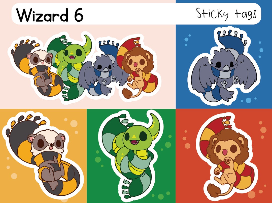 Enchanted Wizard House Mascot Stickers: Channel Your Inner Magic - Set ...