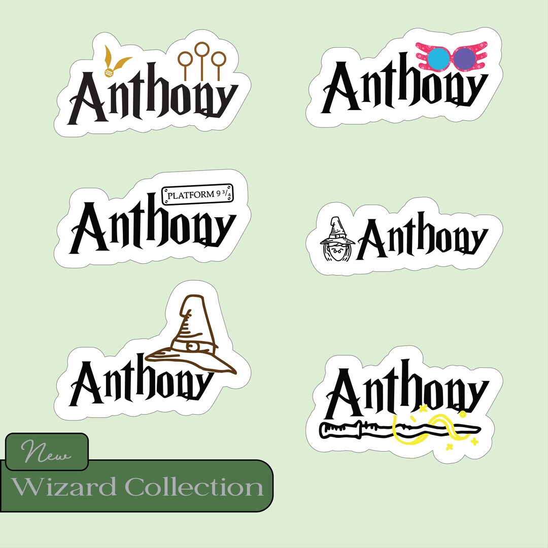 Magical Wizard Name Sticker - Custom Personalized Vinyl Decal for ...