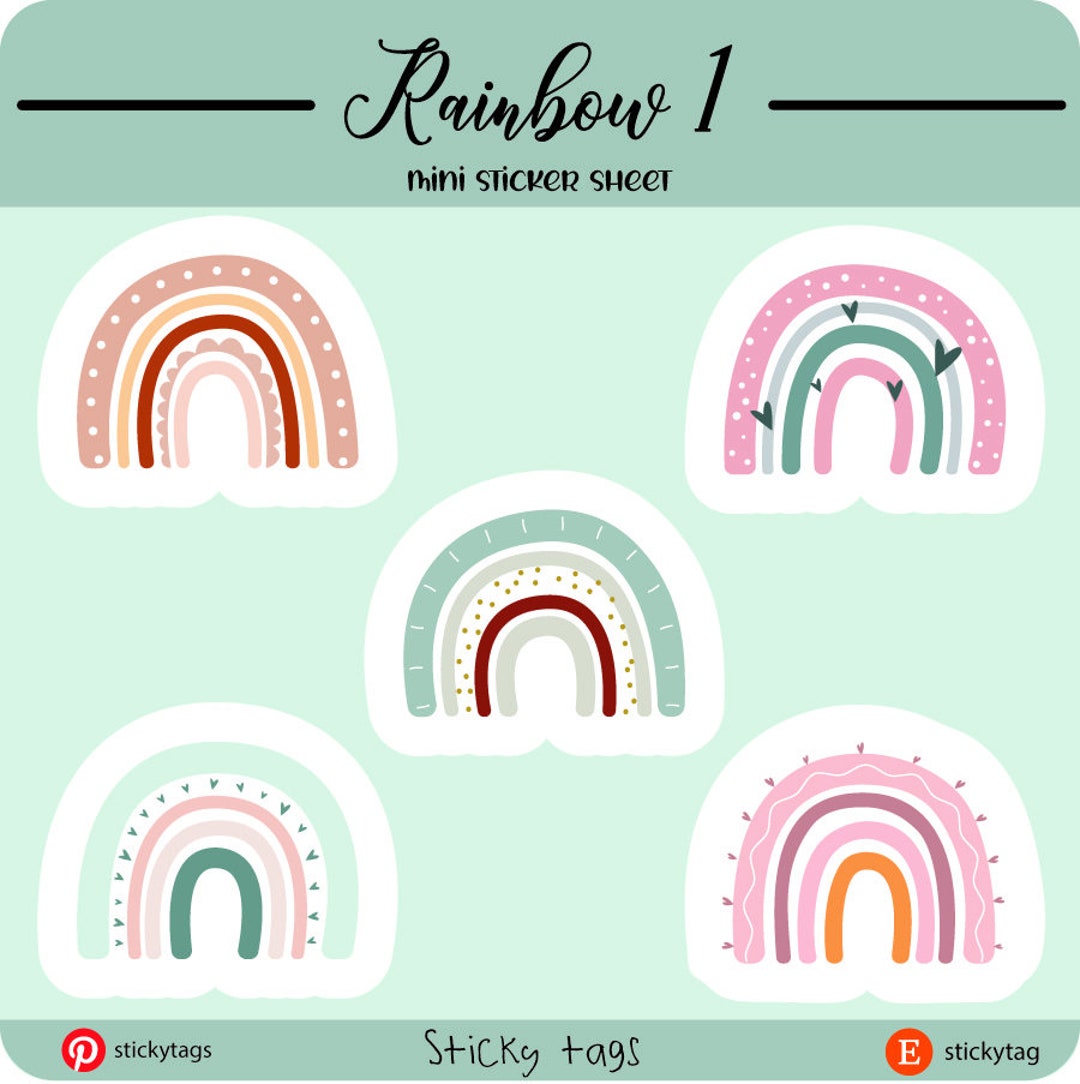 Mini Rainbow Sticker Pack - Etsy