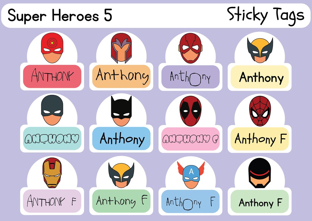 Personalized Die Cut Name Stickers - Kids Name Tags - Daycare Labels ...