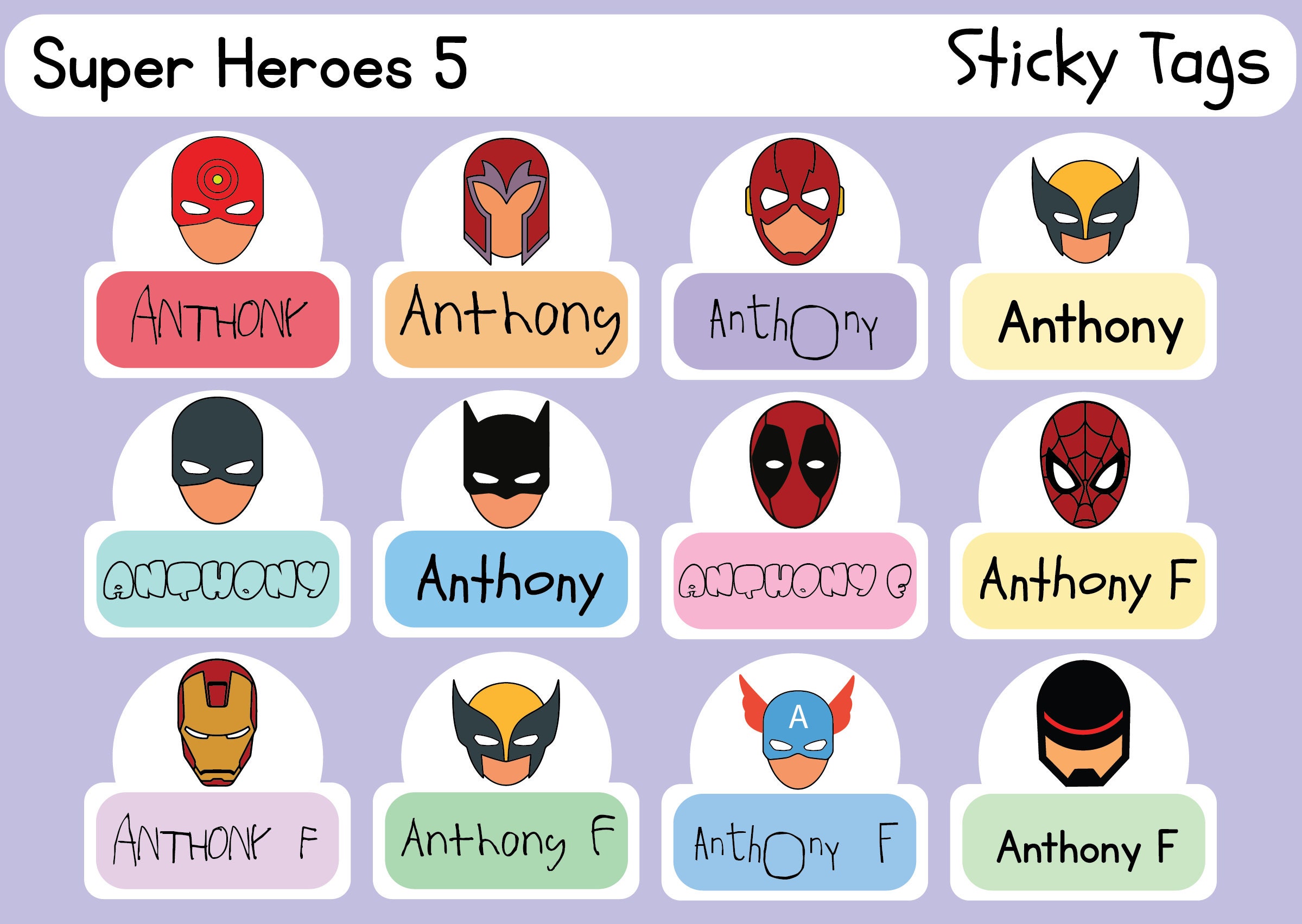 Personalized Die Cut Name Stickers - Kids Name Tags - Daycare Labels ...