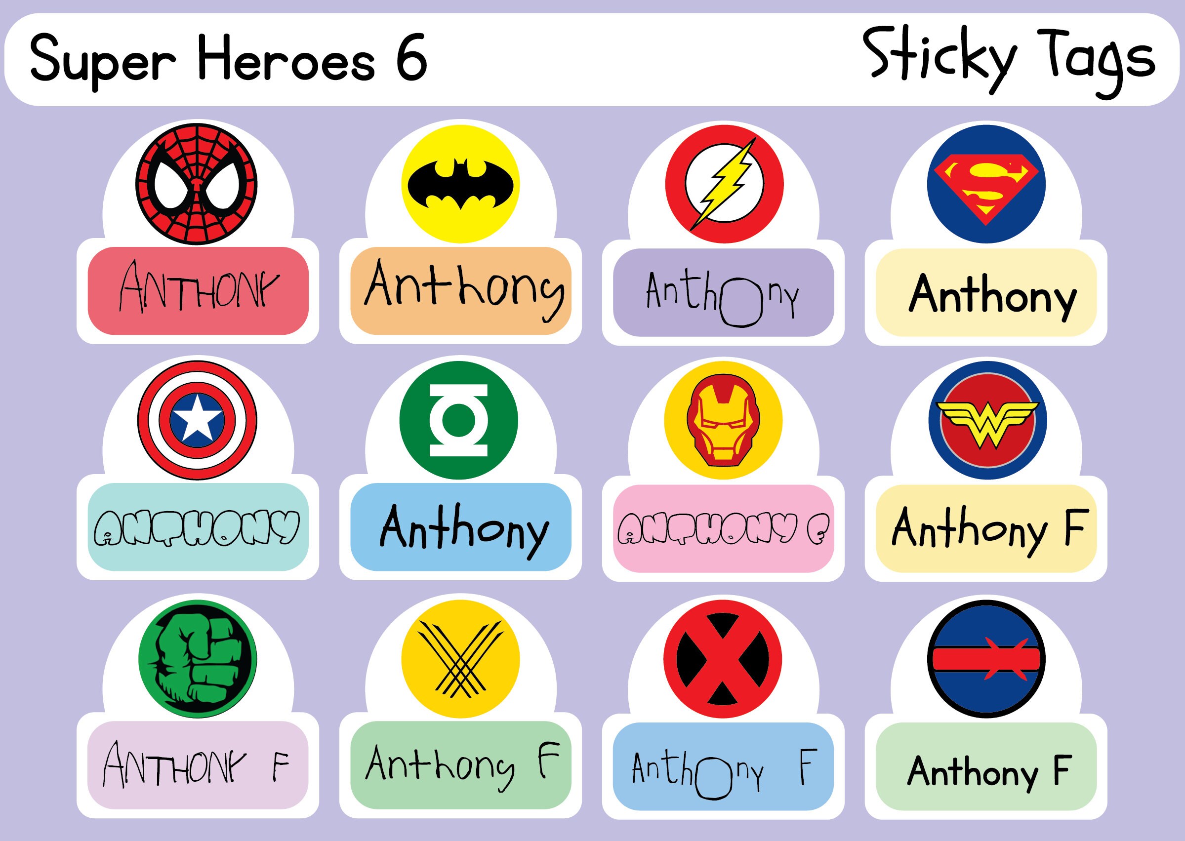 Personalized Die Cut Name Stickers - Kids Name Tags - Daycare Labels ...