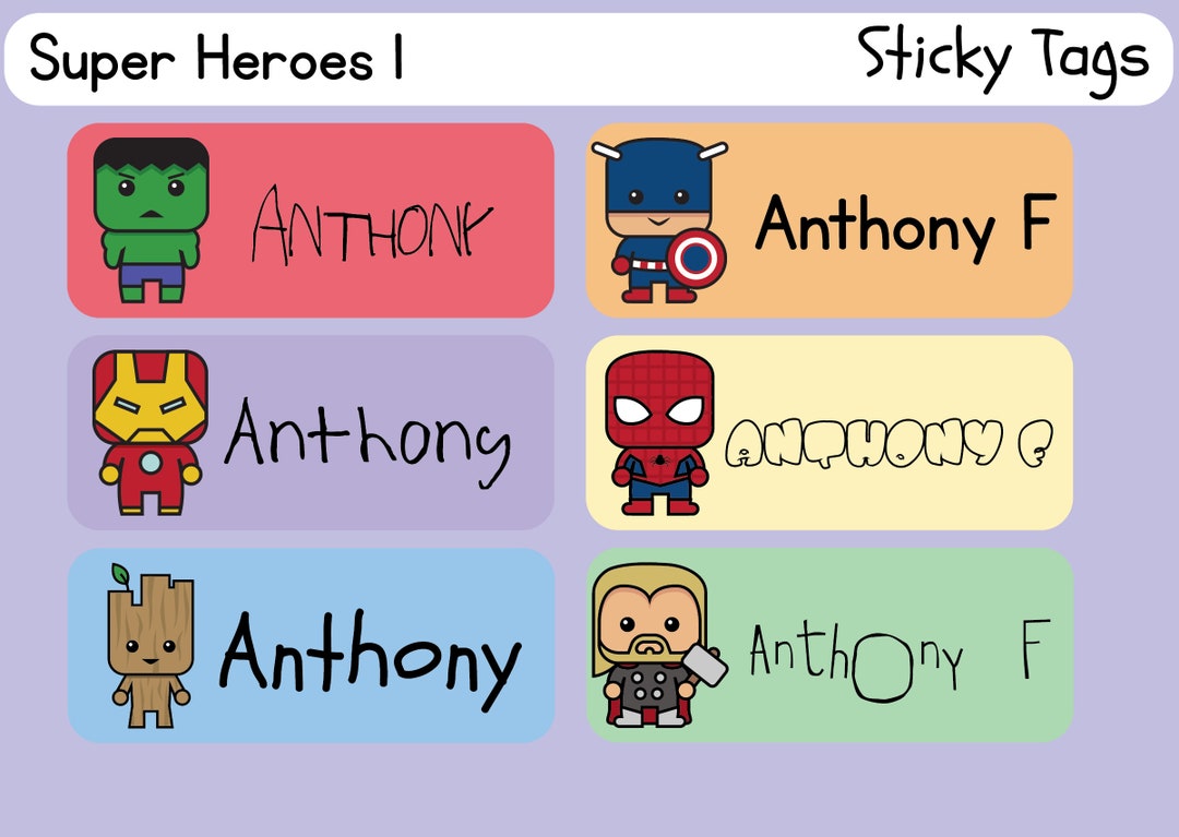 Personalized Die Cut Name Stickers - Kids Name Tags - Daycare Labels ...