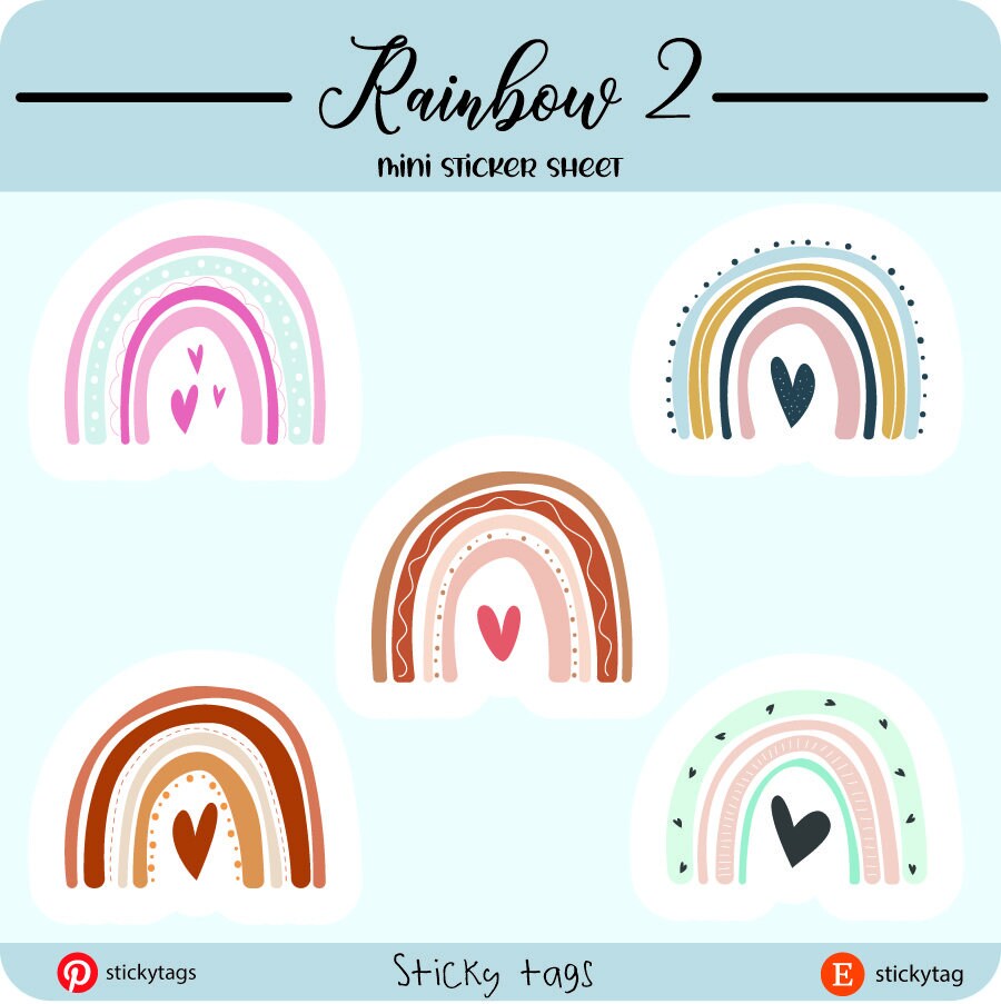 Mini Rainbow Sticker Pack - Etsy