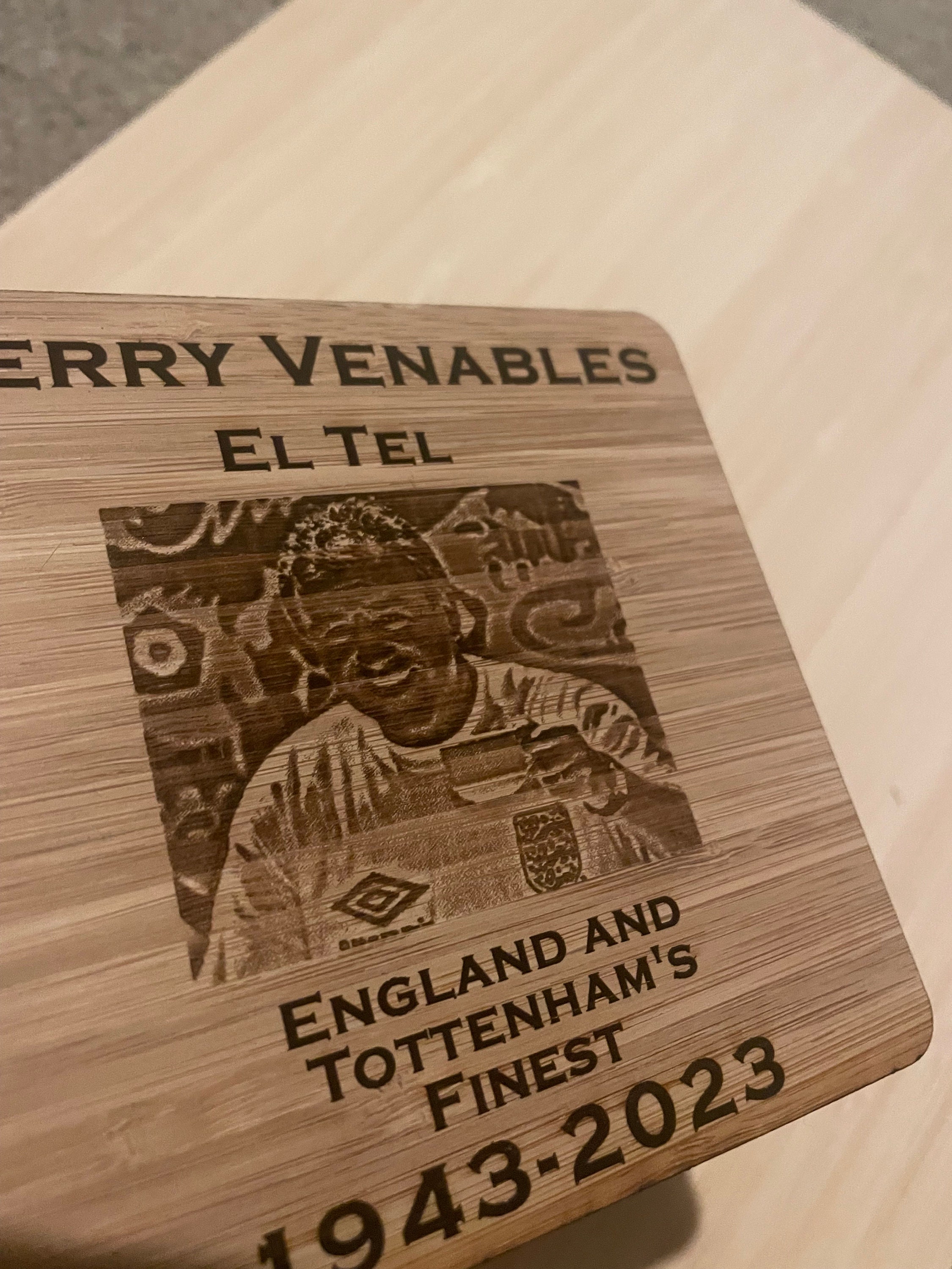 Terry Venables El Tel Memorial Drinks Coaster Gift Spurs Fans 1943-2023 ...
