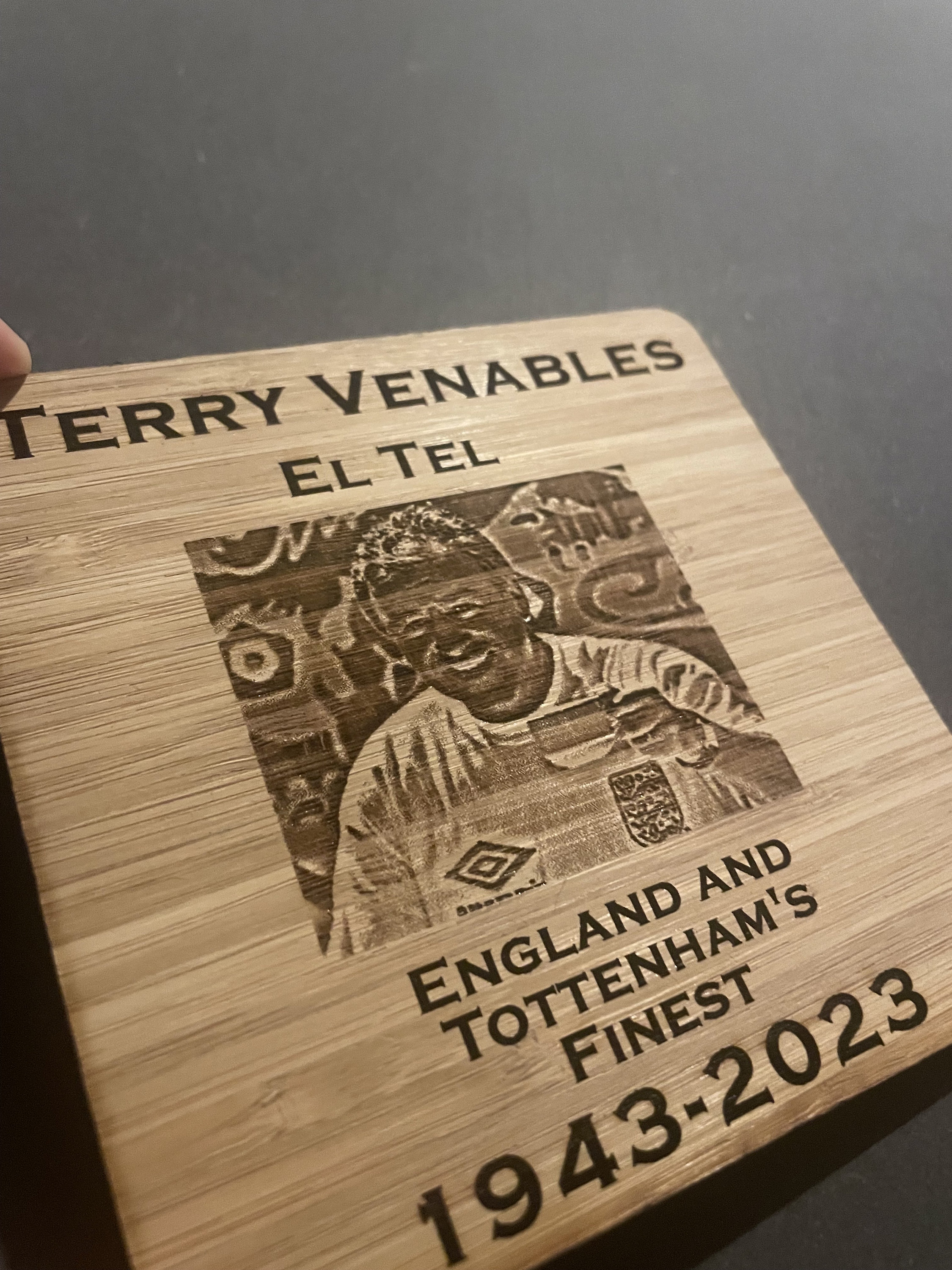 Terry Venables El Tel Memorial Drinks Coaster Gift Spurs Fans 1943-2023 ...