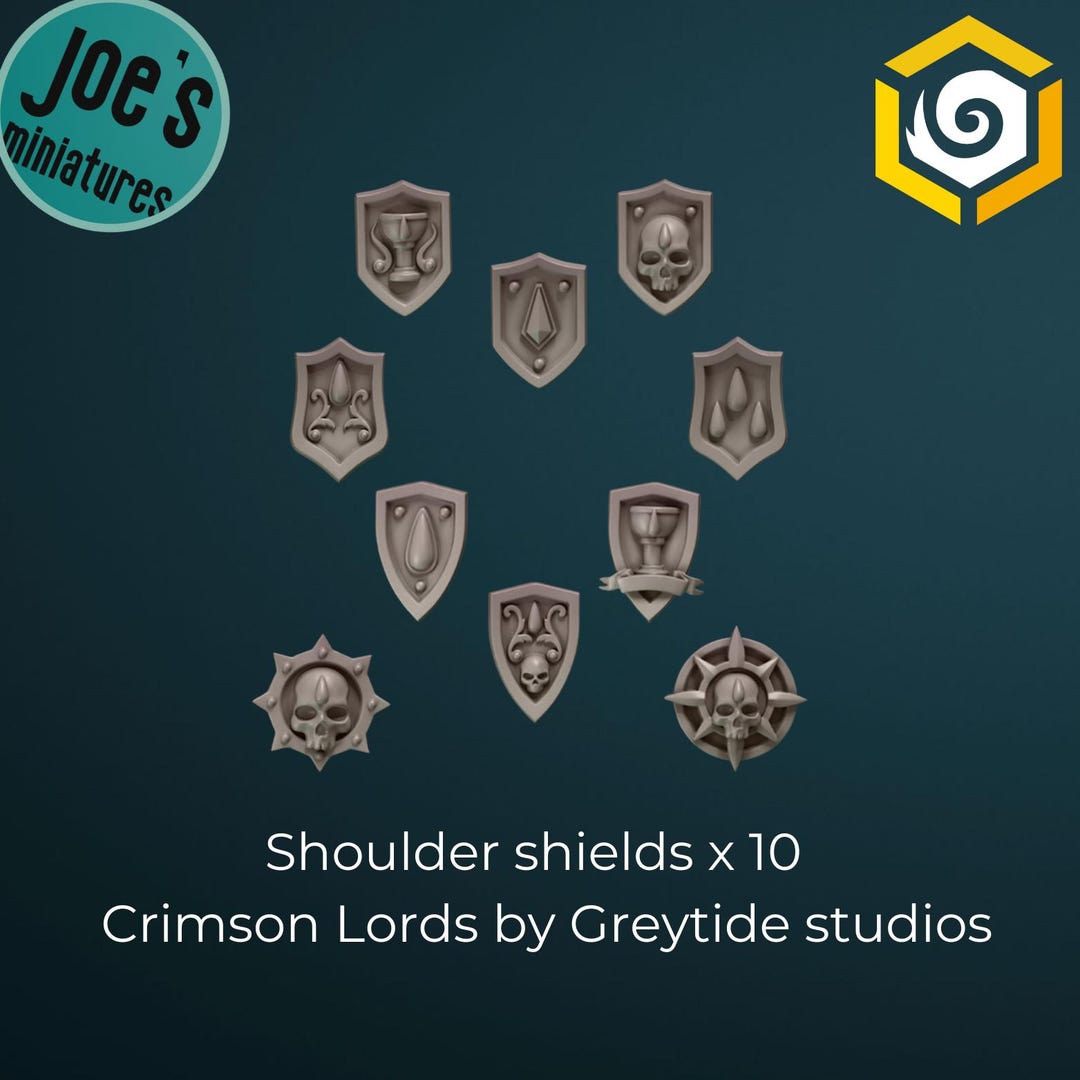 Shoulder Shields X 10 - Crimson Lords by Greytide Studio - Etsy