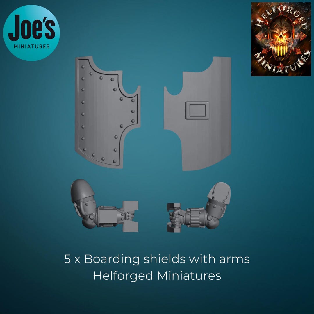 5 X Boarding Shields With Arms - Helforged Miniatures - Etsy