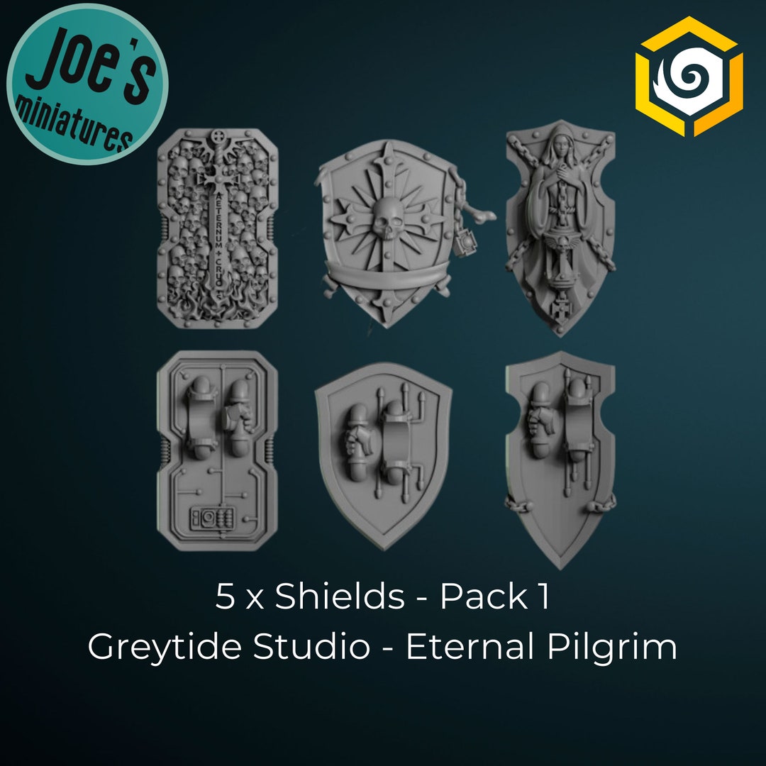 5 X Shields - Pack 1 - Greytide Studios - Eternal Pilgrims - Etsy