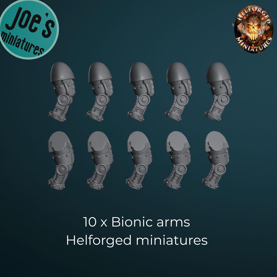 10 X Bionic Arms for Miniature Wargaming - Helforged Miniatures - Etsy
