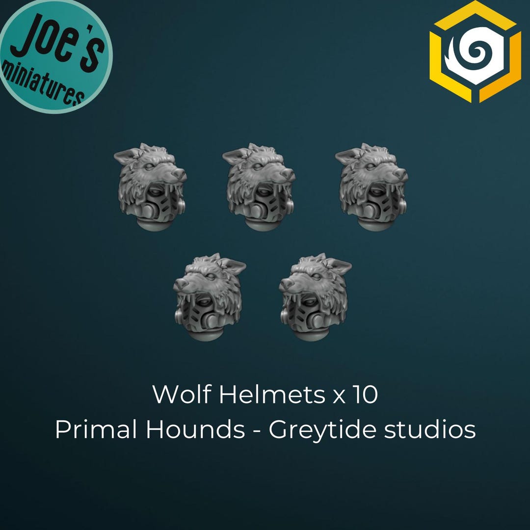Wolf Helmets X 10 - Primal Hounds - Greytide Studio - Etsy