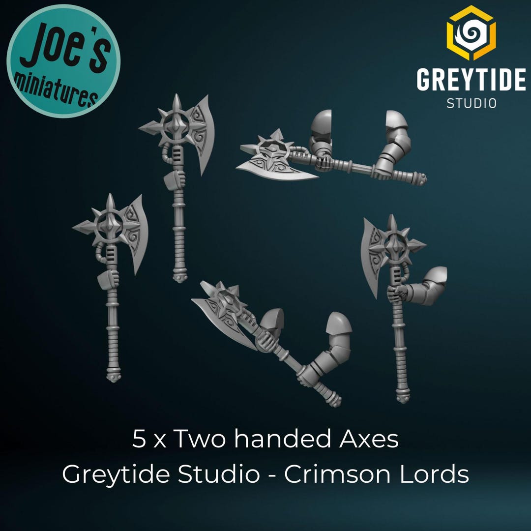 Two Handed Axes X 5 - Greytide Studio - Crimson Lords - Etsy
