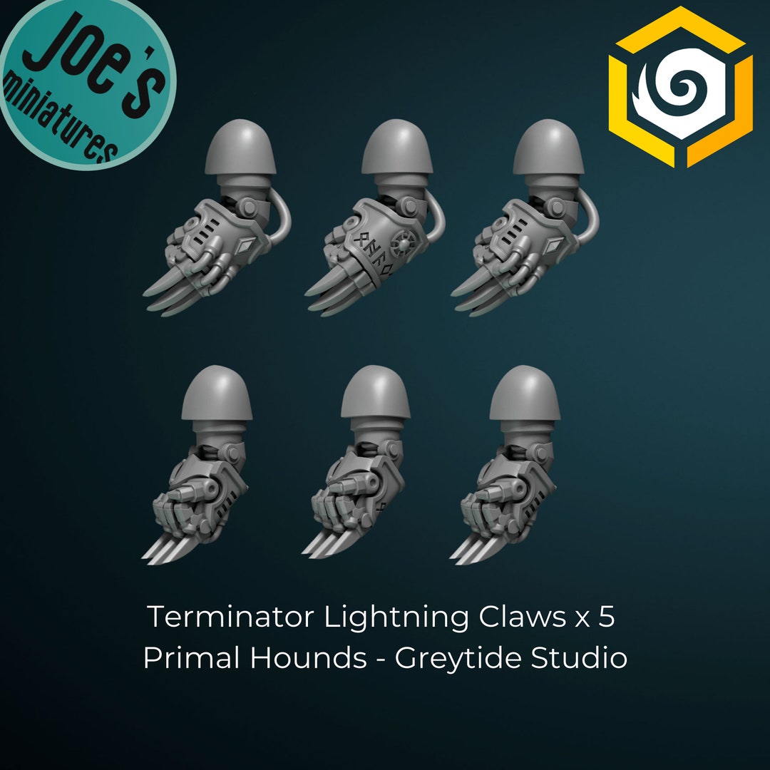 Big Lightning Claws X 5 - Greytide Studios - Primal Hounds - Etsy