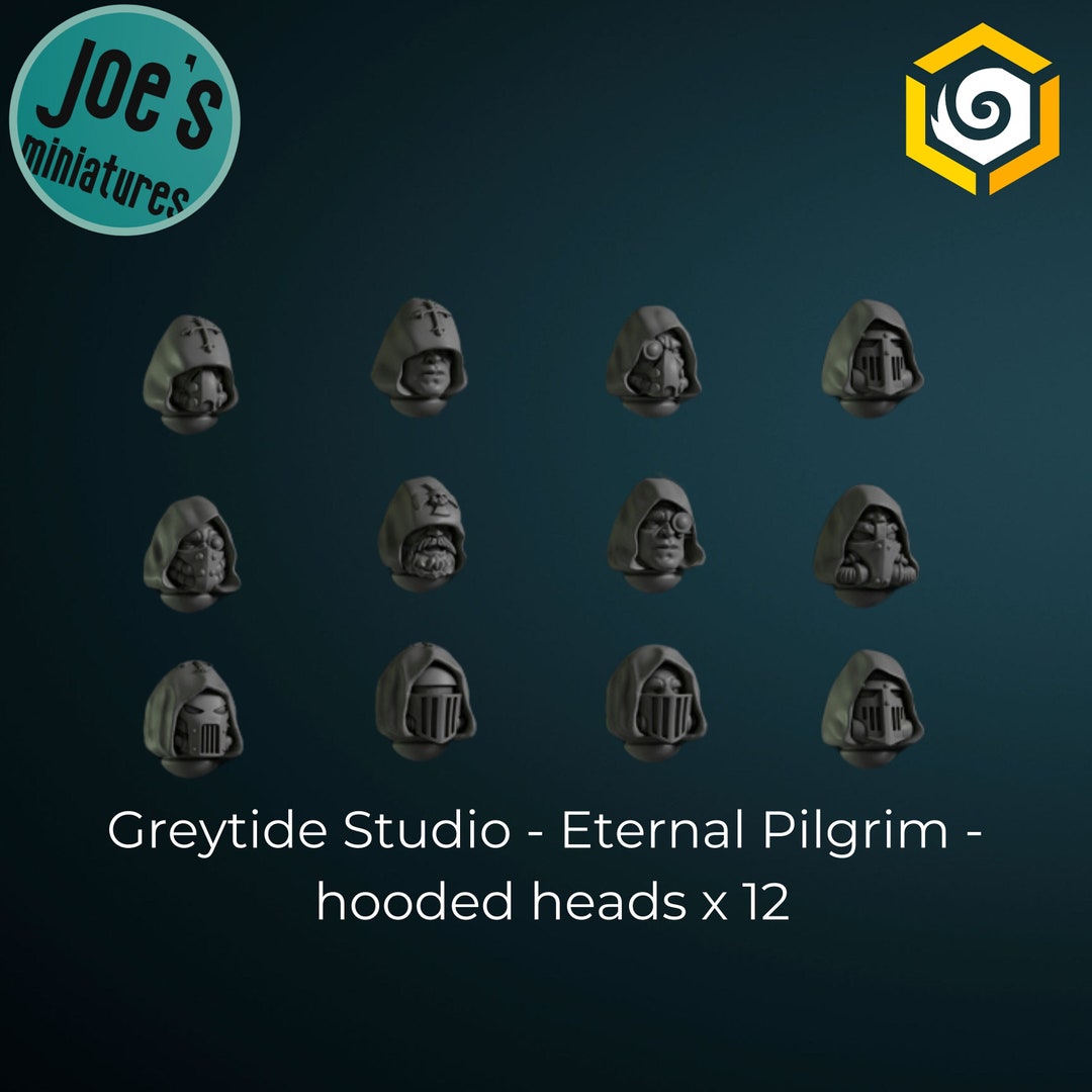 Hooded/cloaked Heads X 12 - Greytide Studios - Eternal Pilgrims - Etsy