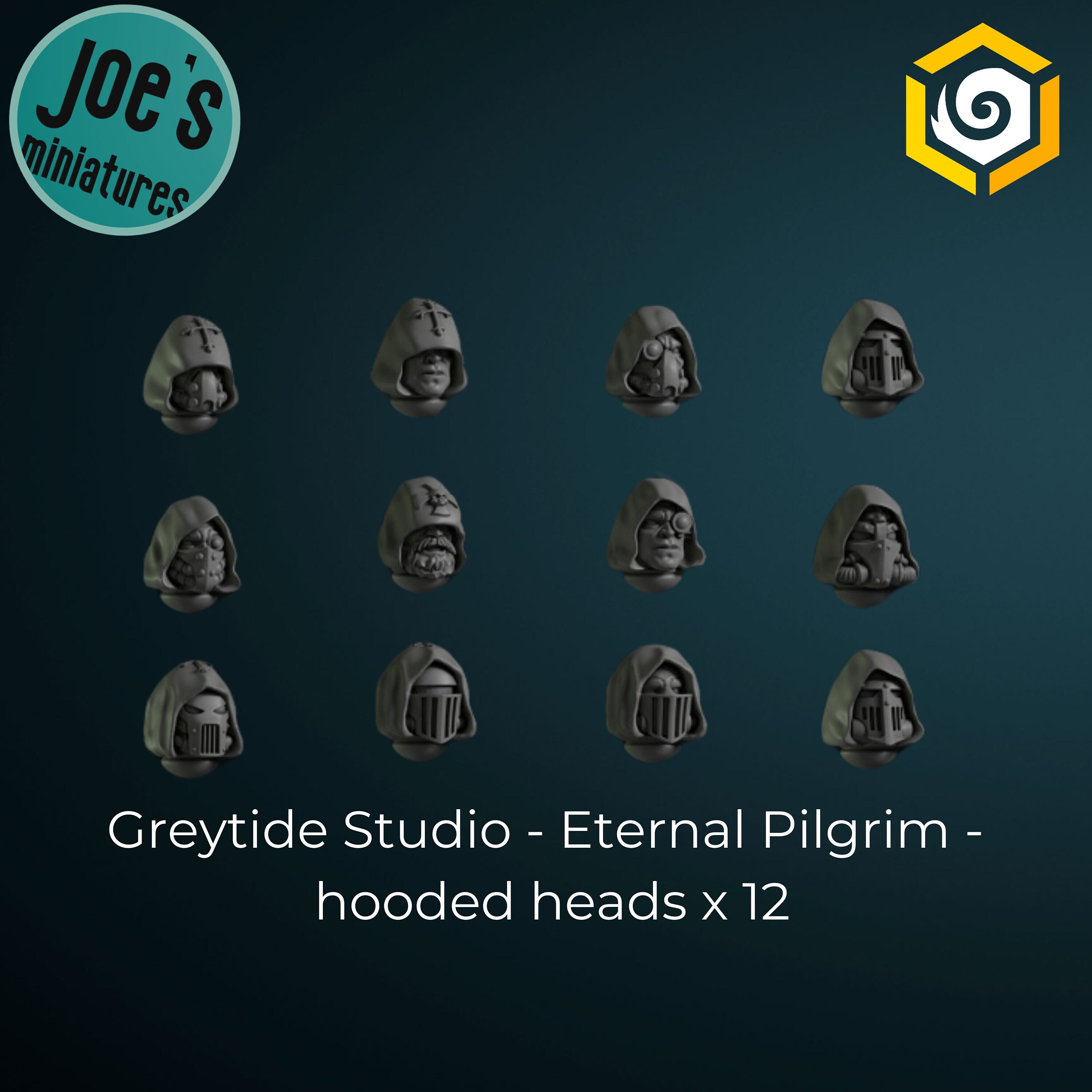 Hooded/cloaked Heads X 12 - Greytide Studios - Eternal Pilgrims - Etsy
