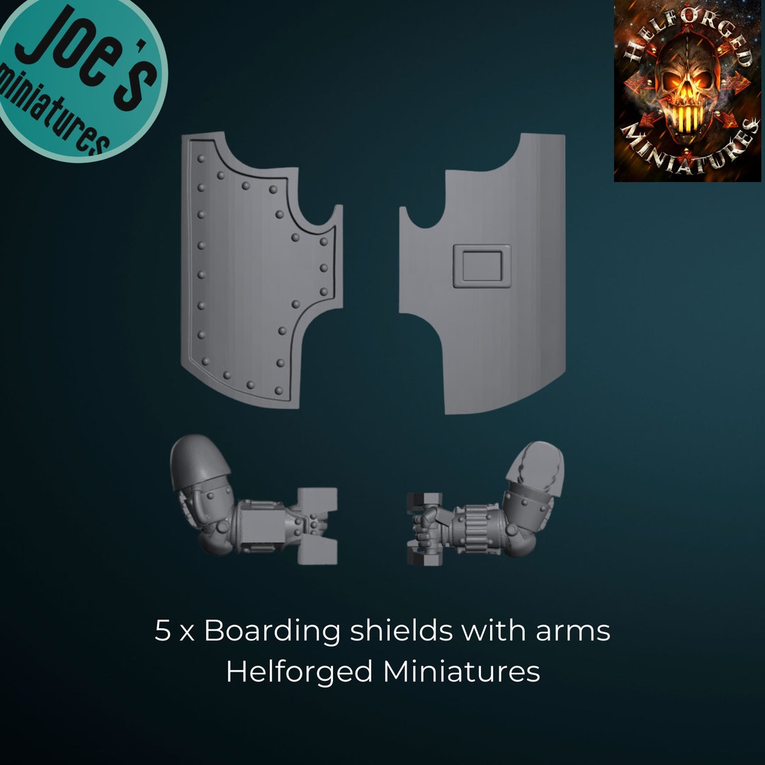 5 X Boarding Shields With Arms - Helforged Miniatures - Etsy