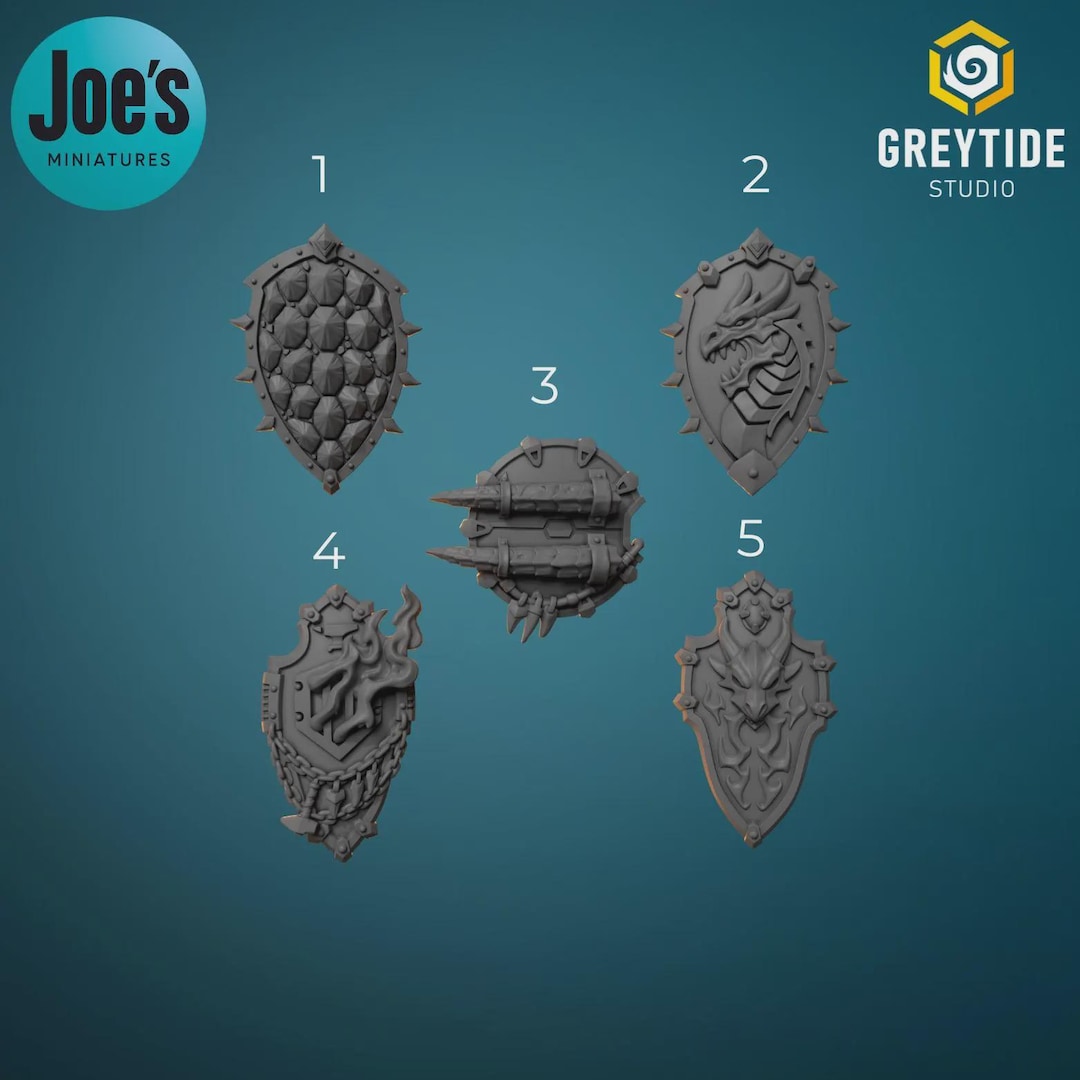 5 X Shields - Anvil Wardens - Greytide Studio - Etsy