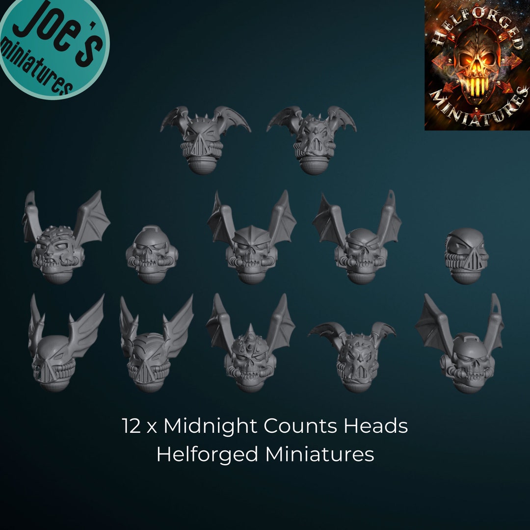 12 X Midnight Counts Heads Helforged Miniatures - Etsy UK