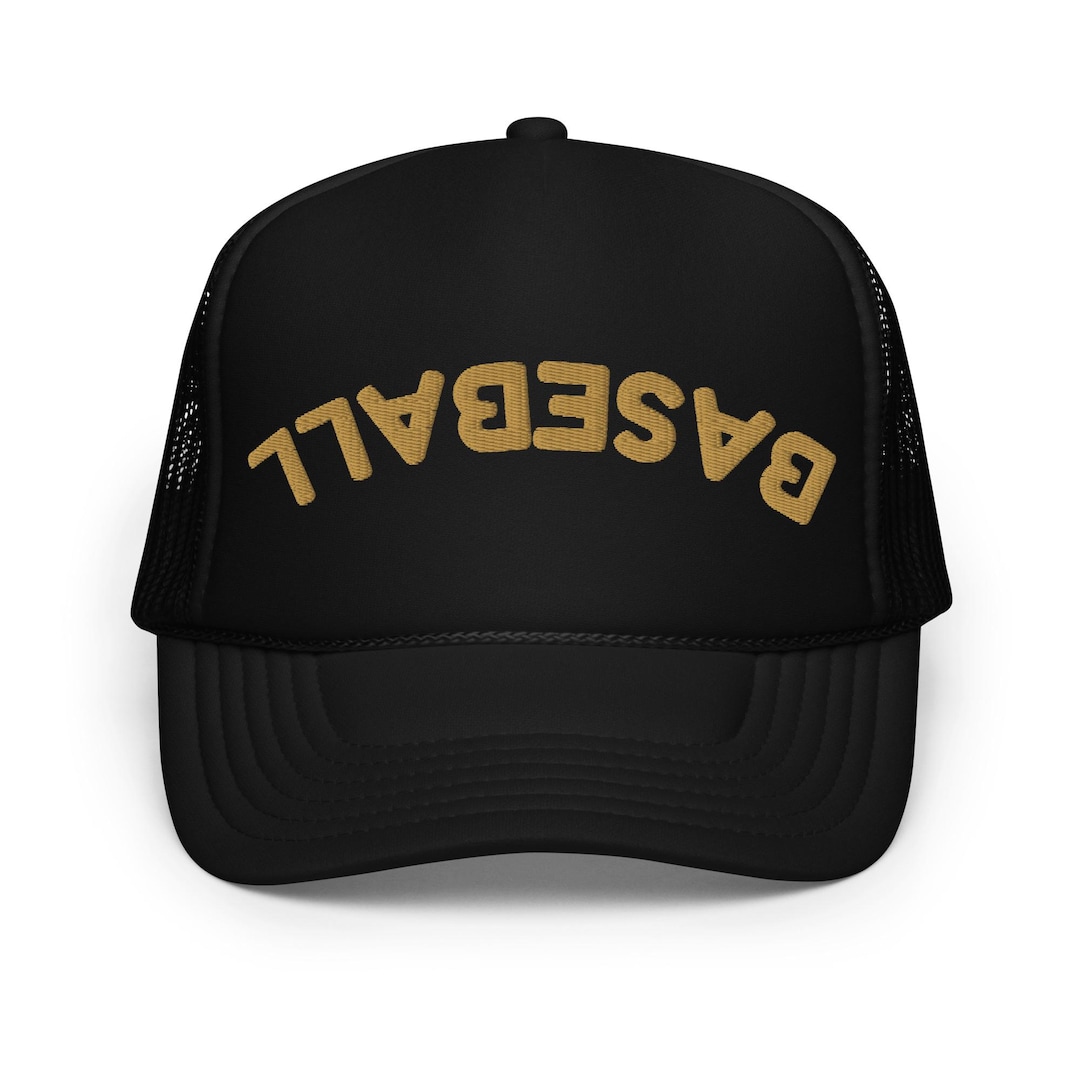Funny 3d puff foam embroidered upside‑down baseball trucker hat – mesh ...