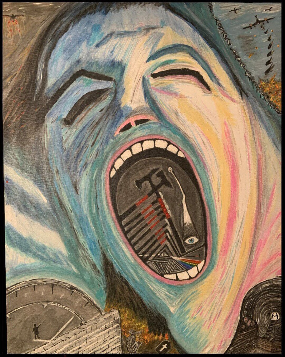 Pink Floyd Theme Acrylic Hand Painted Canvas - Etsy