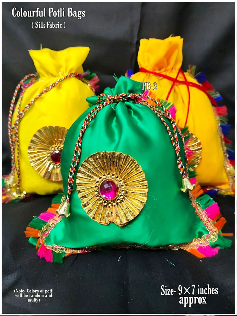 Potlis Bags for Return Gift, Wholesale Potli Bag for Wedding, Fabric ...