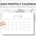 Printable Calendar 2024, Monthly Planner 2024, A4, Letter, Landscape ...