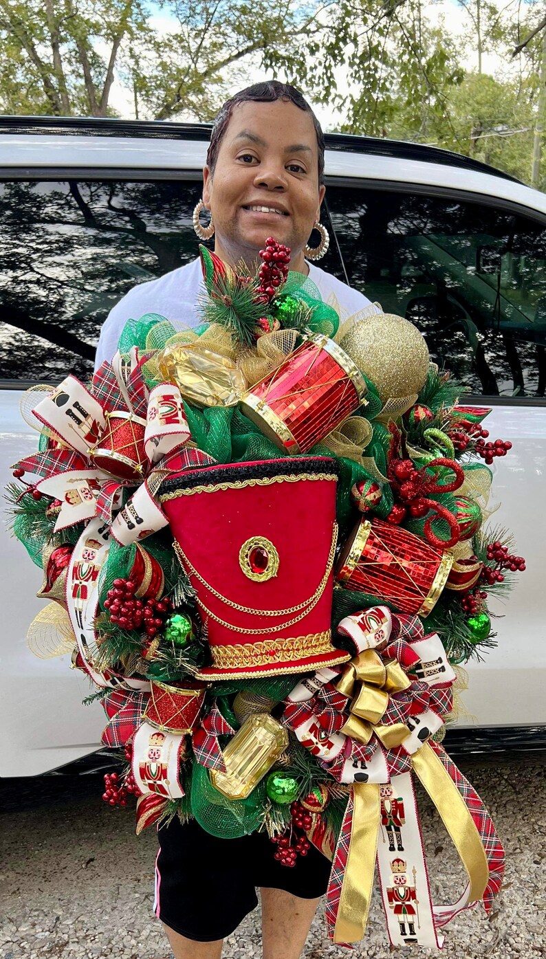 Nutcracker Evergreen & Mesh Wreath - Etsy