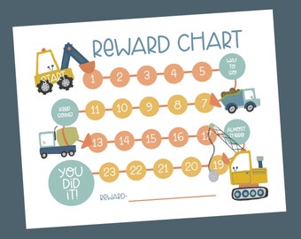 Truck Reward Chart Boys Chart Dump Truck Printable Editable - Etsy