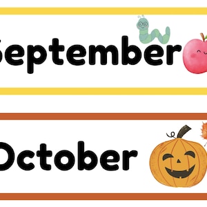Months of the Year Classroom Cards Printable - Etsy