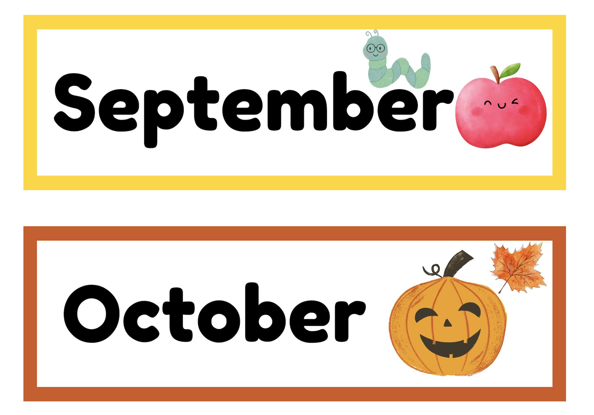 Months of the Year Classroom Cards Printable - Etsy