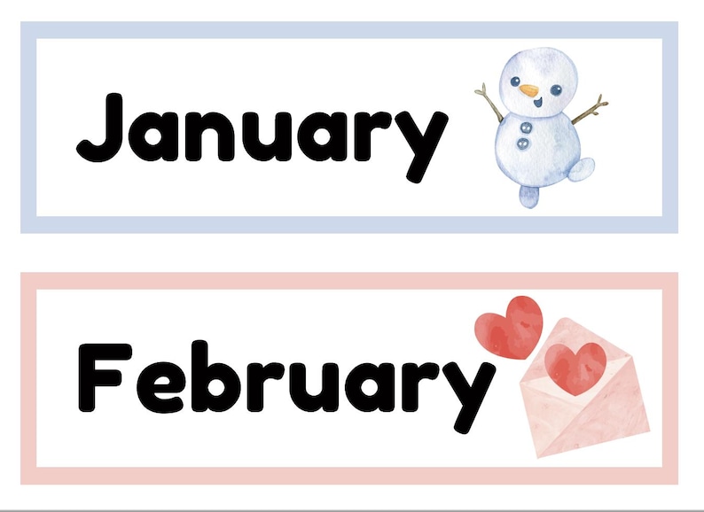 Months of the Year Classroom Cards Printable - Etsy