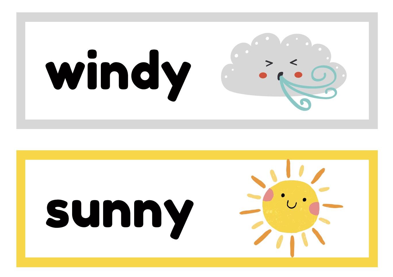 Weather Classroom Cards Printable - Etsy