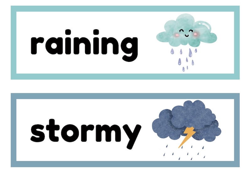 Weather Classroom Cards Printable - Etsy