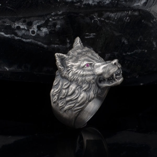 Wolf Ring - Etsy