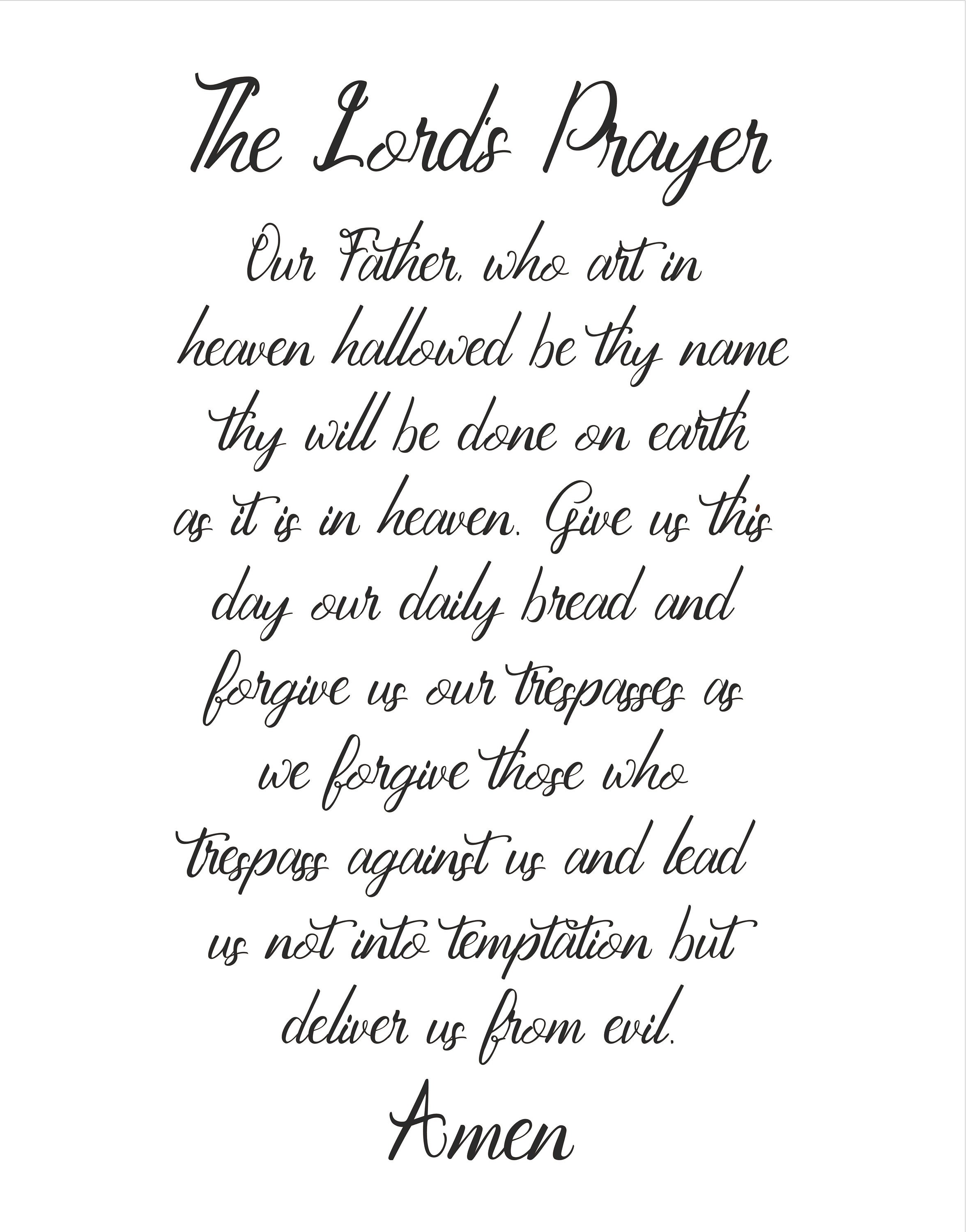 The Lord's Prayer Digital Print, Lords Prayer, Digital Cut File, SVG ...