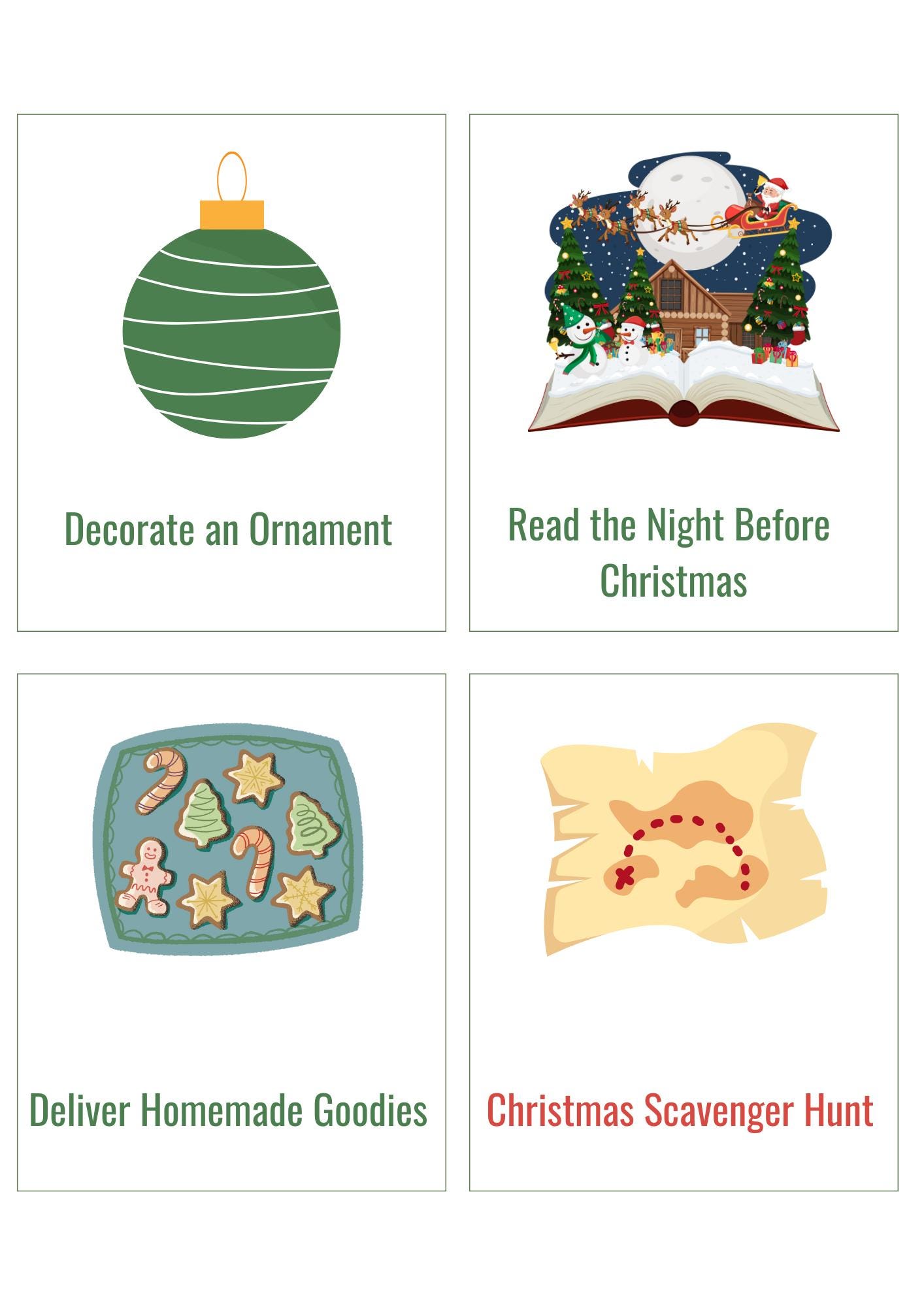 Printable Christmas Advent Calendar Countdown | 24 Fun Family ...