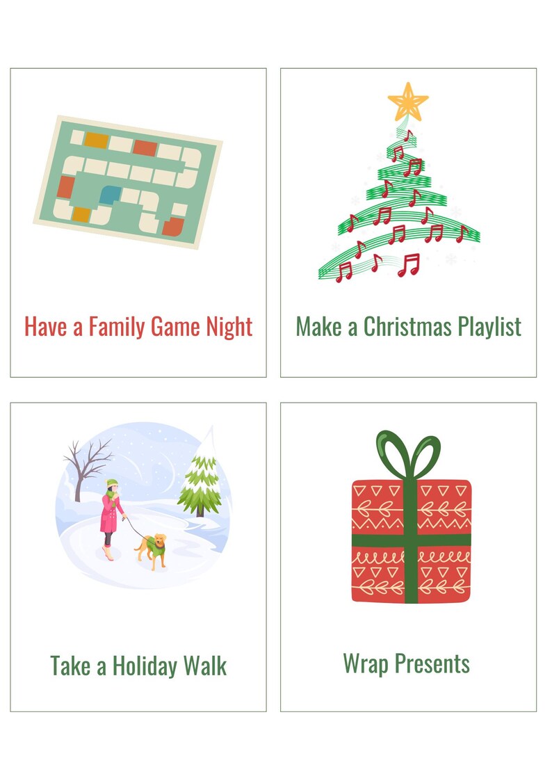 Printable Christmas Advent Calendar Countdown | 24 Fun Family ...