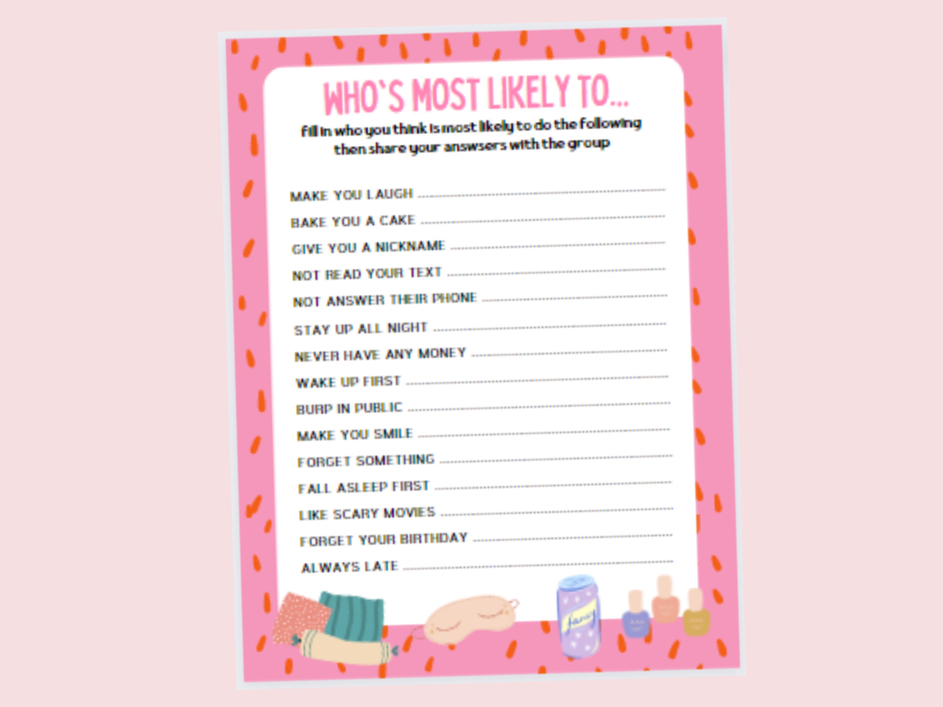 Slumber Party Games for Teen Girls, Sleepover Games for Tweens, Pajama ...