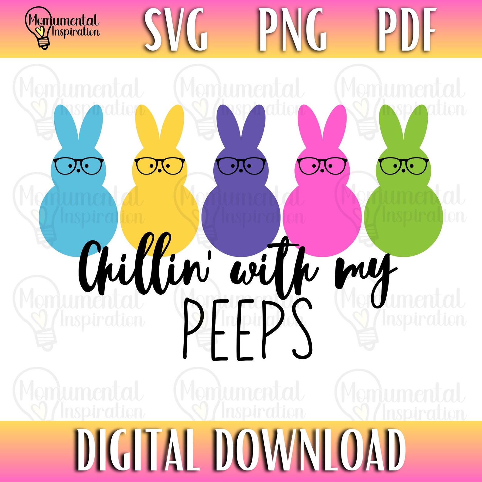 Chillin' With My Peeps Easter Digital Download Easter - Etsy