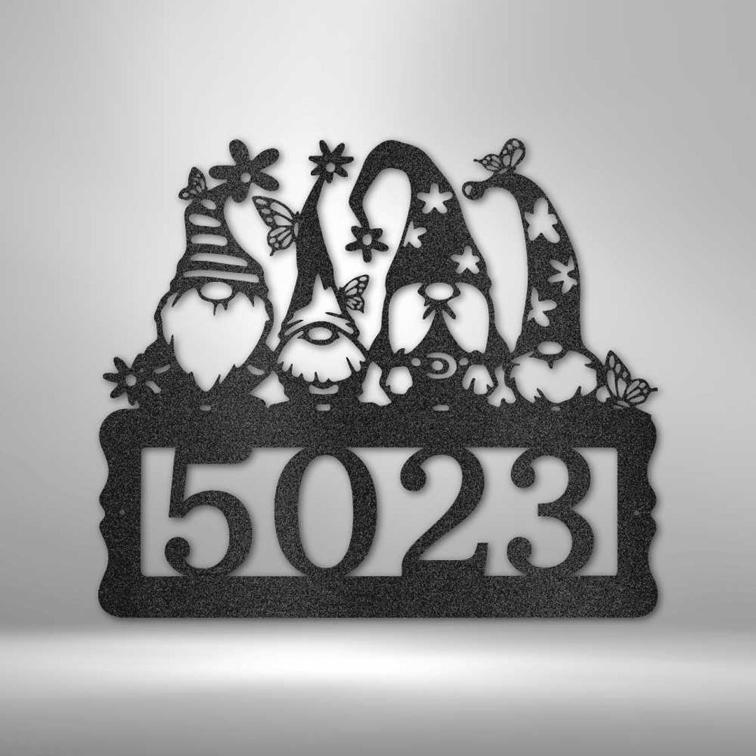 Gnome Address Sign - Steel Sign - Etsy