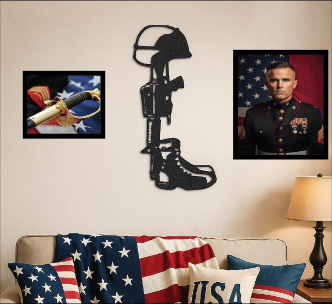 Fallen Soldier Memorial Steel Sign - Military Tribute Art - Etsy